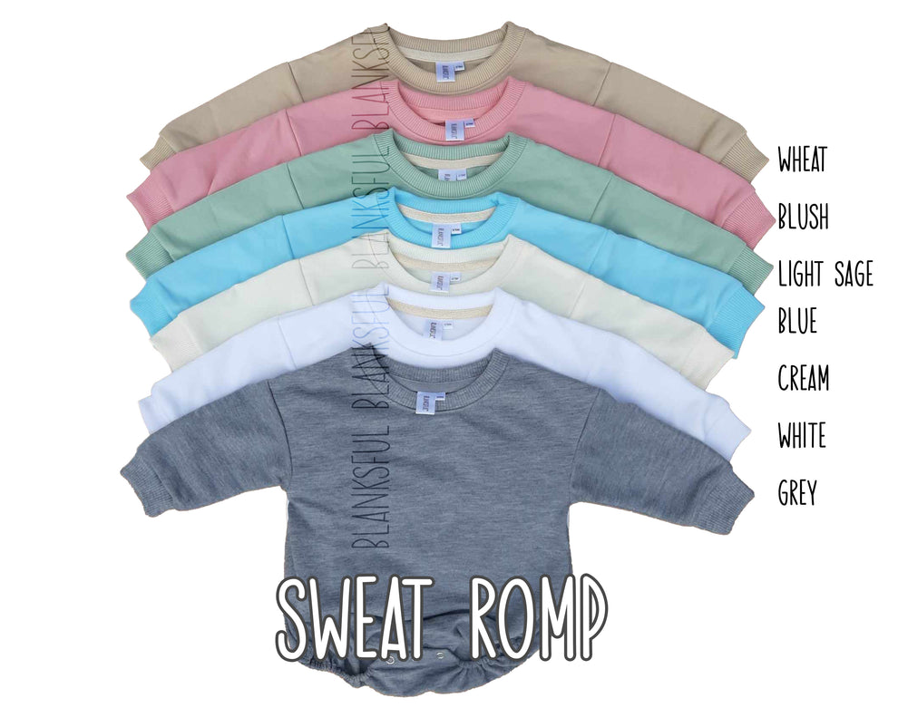 (7 COLORS) Sweatshirt Romper - 100% Polyester Blank Sublimation Romper ...