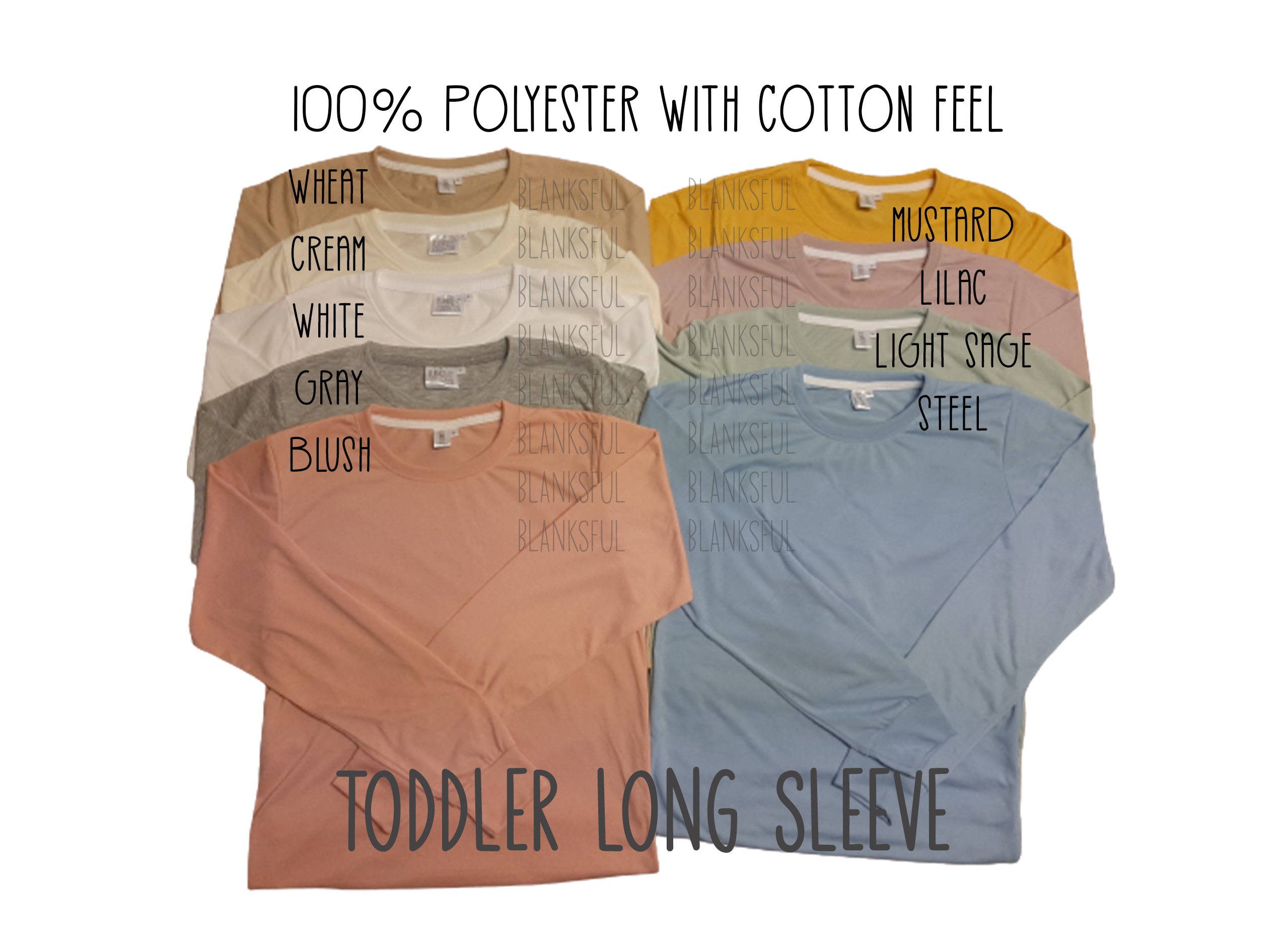 (10 COLORS) 100% Polyester Child Long Sleeve Sublimation Blanks - INFA ...