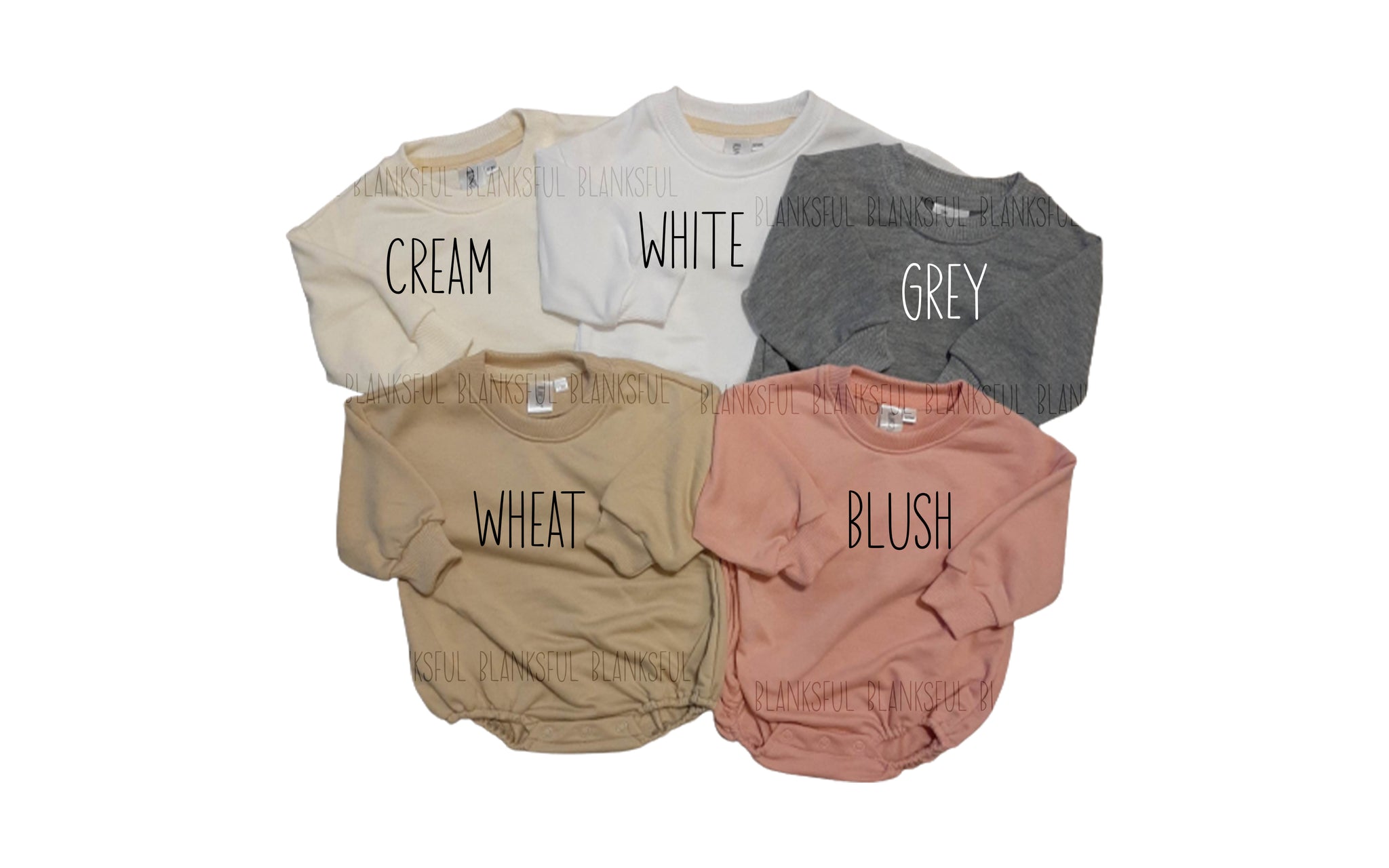 (7 COLORS) 100% Polyester Blank Sublimation Romper - Sweatshirt Baggy ...